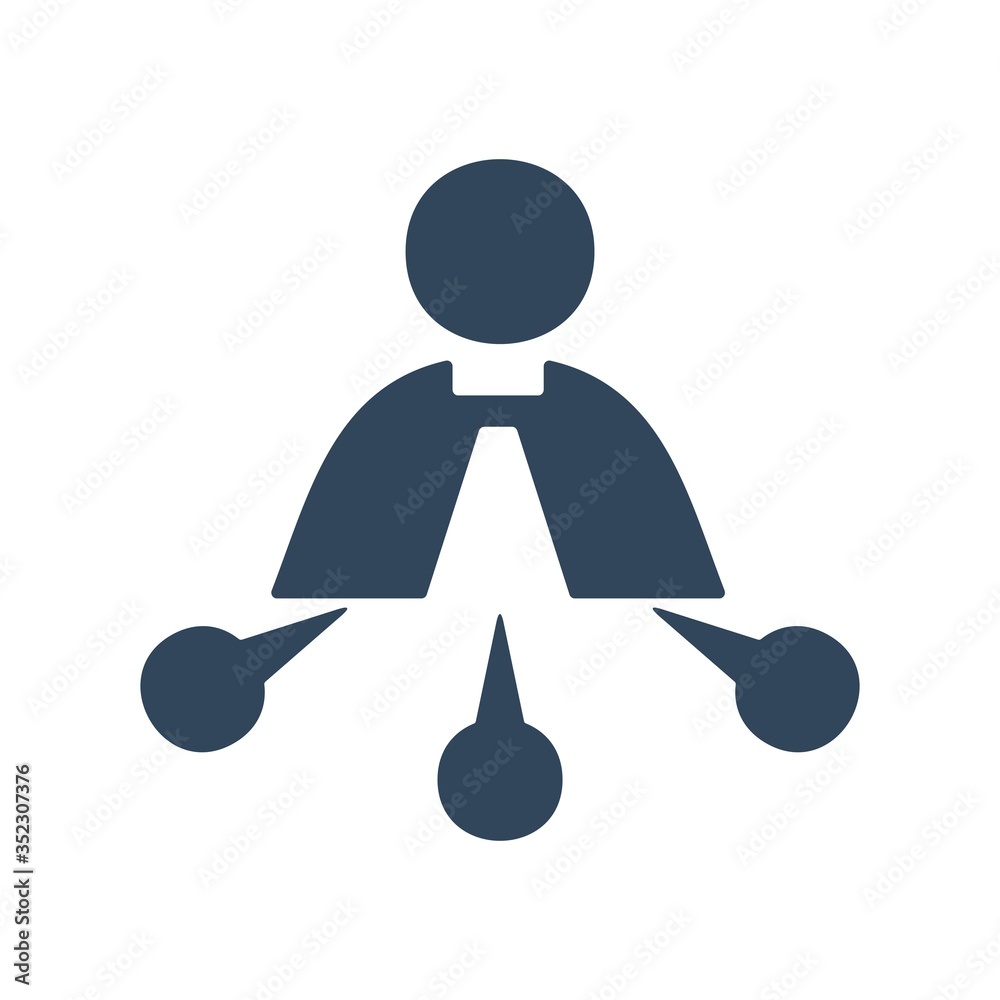 Corporate organization structure icon. Employee hierarchy sign ...