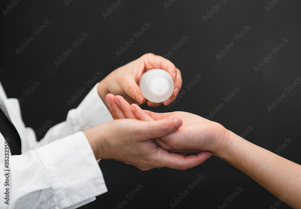 Washing your hands with alcohol gel or antibacterial soap. Disinfectant ...