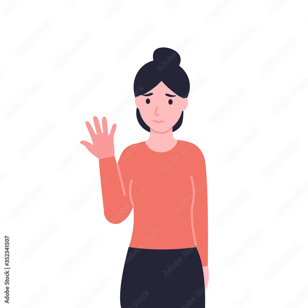 Woman has swollen hand. Flat vector cartoon modern illustration. Stock ...