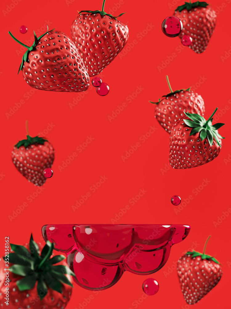 Minimal Beverage background for smoothie and drink presentation. Red ...