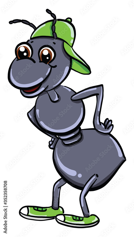 Angry ant , illustration, vector on white background Stock Vector ...