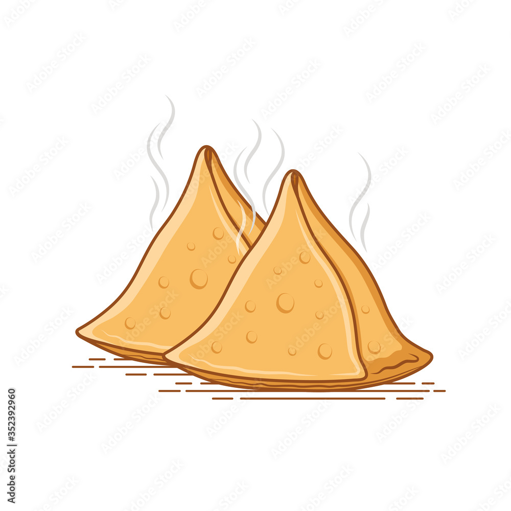 samosa vector illustration on white background Stock Vector | Adobe Stock