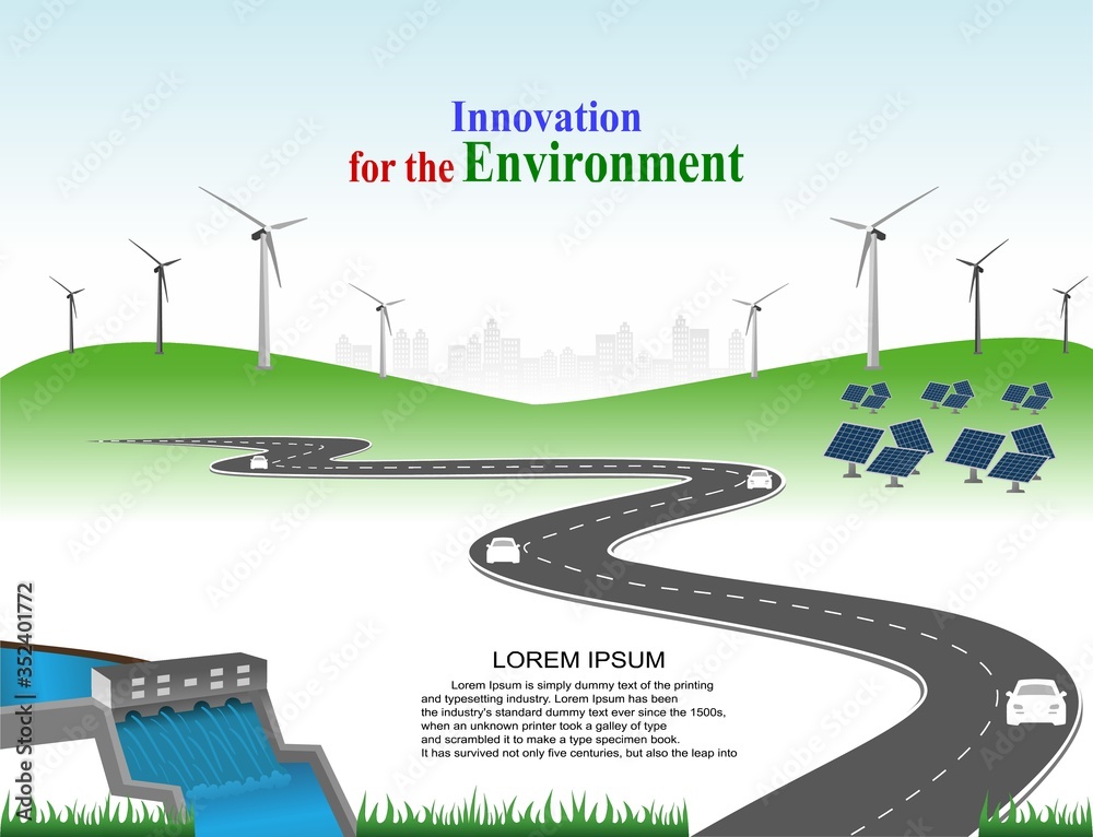 Power generation system renewable Clean energy from nature, such as ...