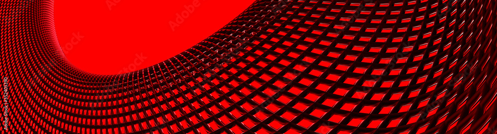 3d ILLUSTRATION, of red abstract mesh design background, triangular ...