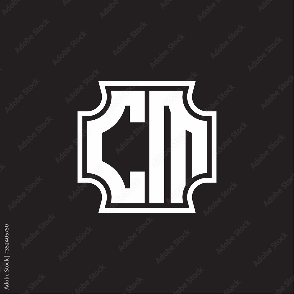 CM Logo monogram with square cuting design template Stock Vector ...