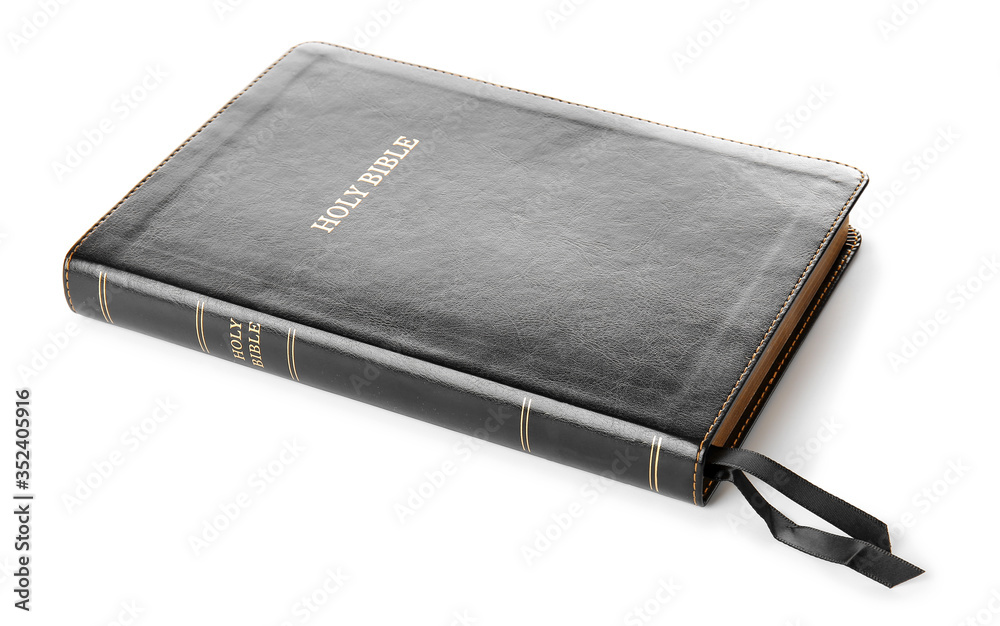 Holy Bible on white background Stock Photo | Adobe Stock