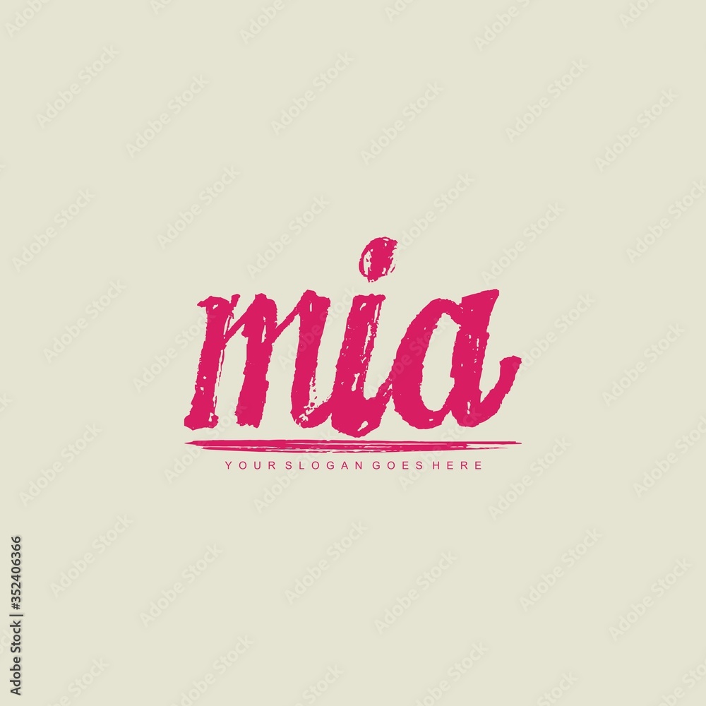 MIA Logo. Feminine Logo. Letter Logo Wordmark Logo. Stock Vector ...