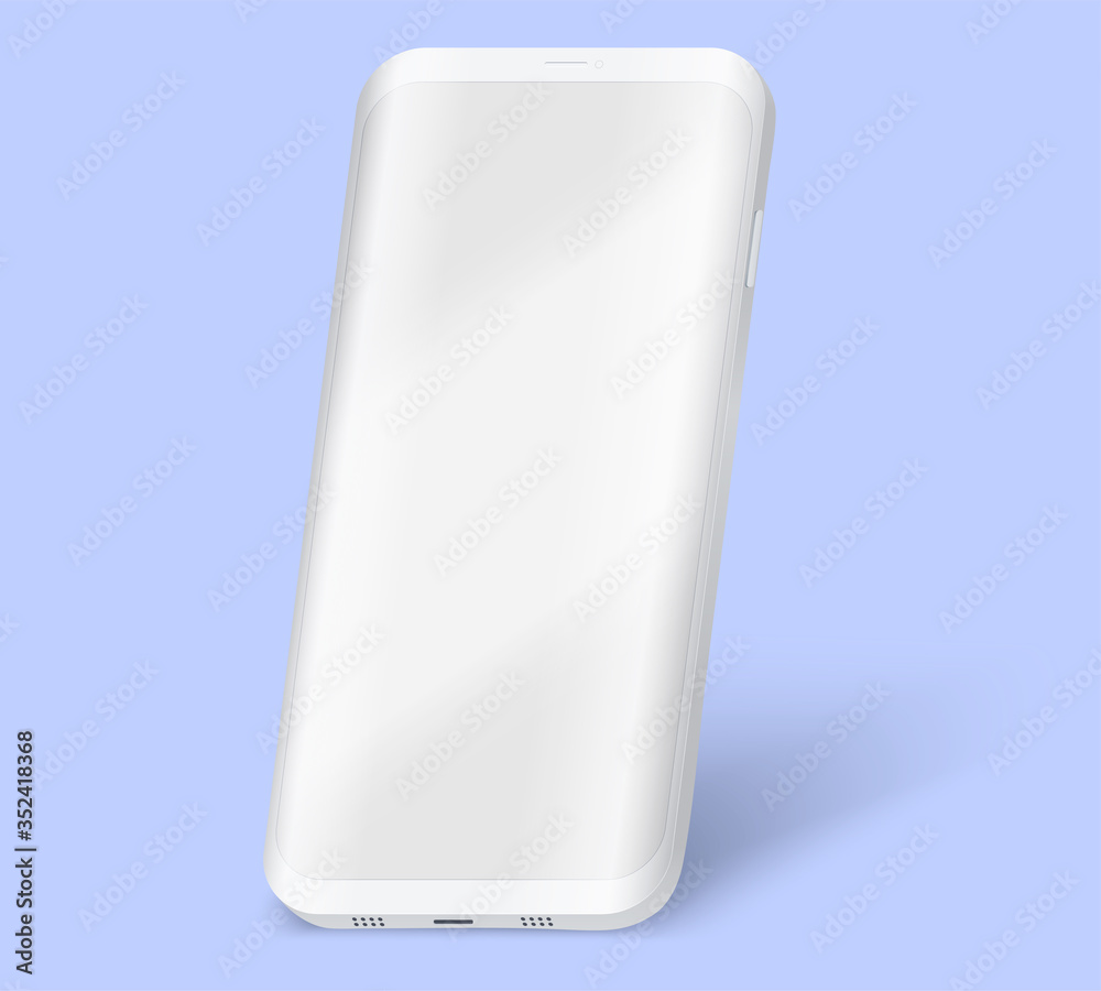 Smartphone UI presentation mockup. Example frameless white model ...