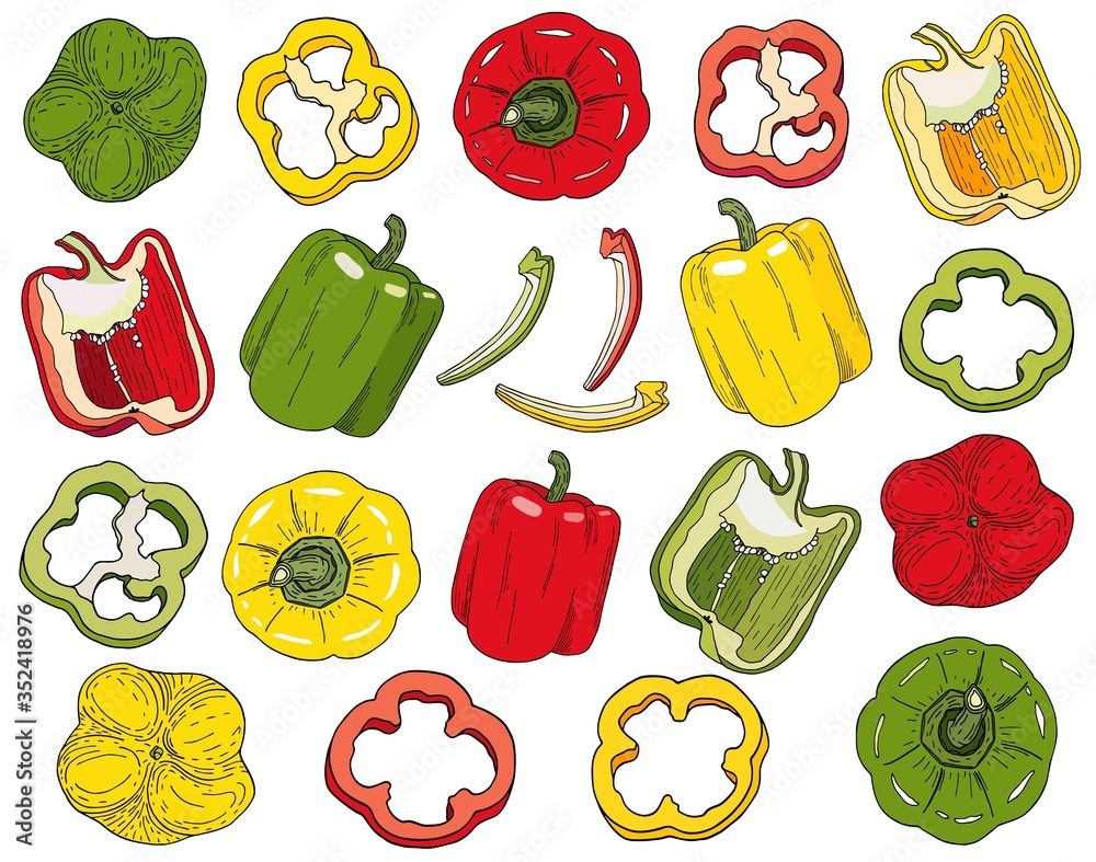 Sliced Bell Pepper Clipart