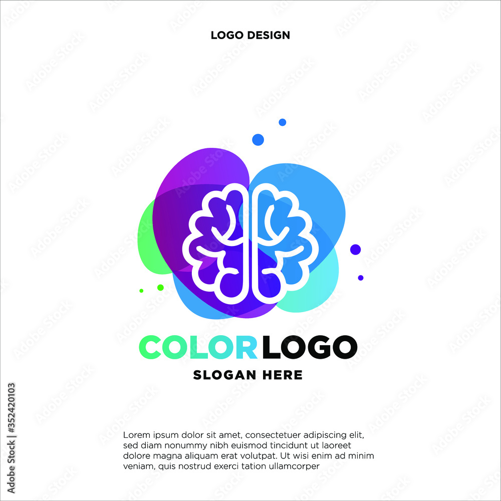 Abstract brain logo designs concept vector, Colorful education logo ...