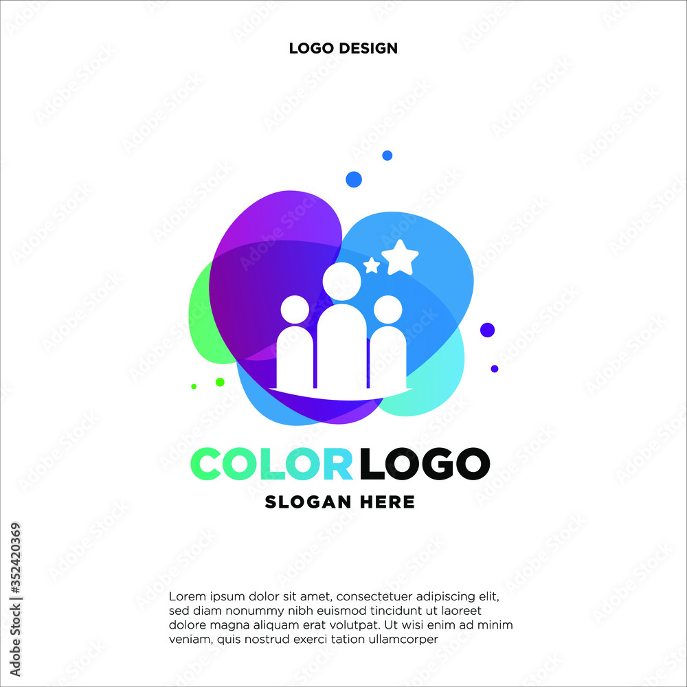 Abstract group logo designs concept vector, Colorful teamwork logo ...