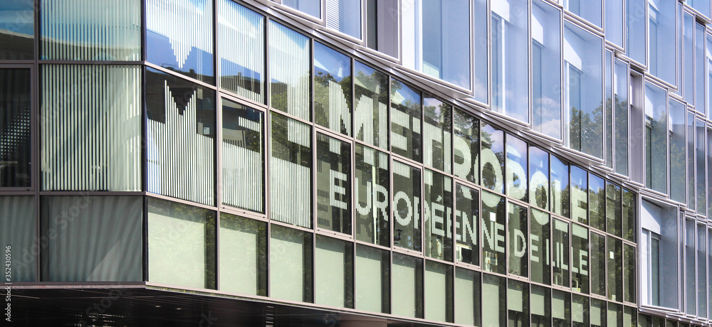 Lille, France - May 20, 2020 : Sign of the European Metropolis of Lille ...