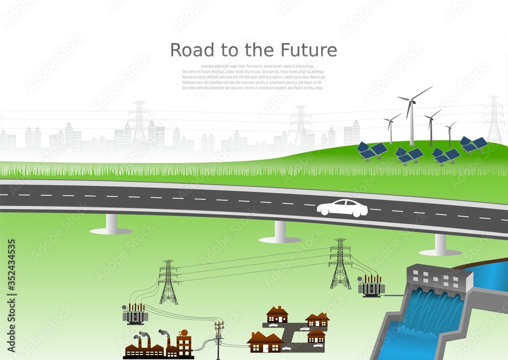 Power generation system renewable Clean energy from nature, such as ...