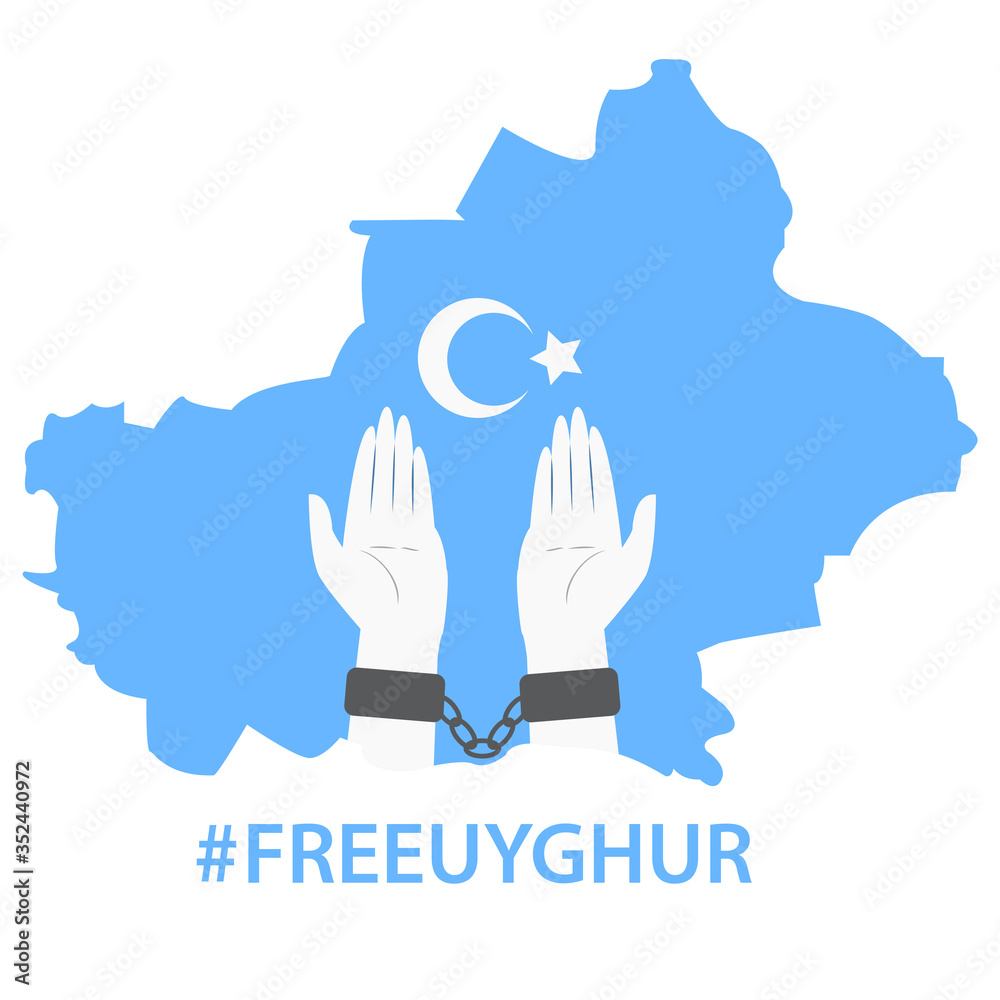 Free Uyghur the symbol of humanity and solidarity. -Vector Stock Vector ...