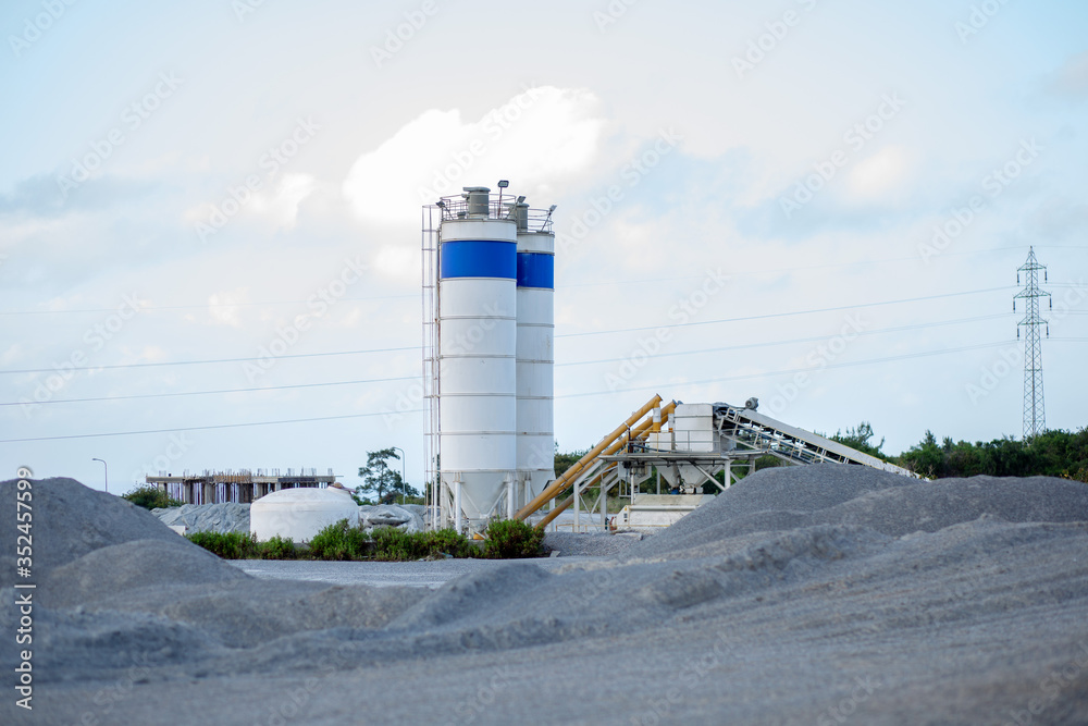 Sand destined to the manufacture of cement in a quarry Stock Photo ...