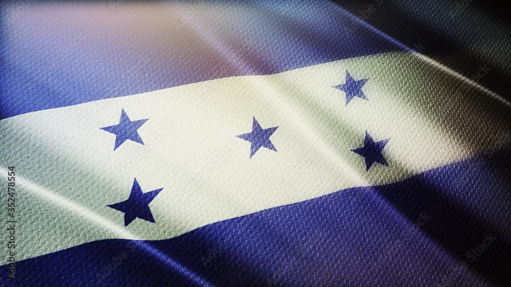 4k Honduras National flag slow waving with visible wrinkles in Honduran ...