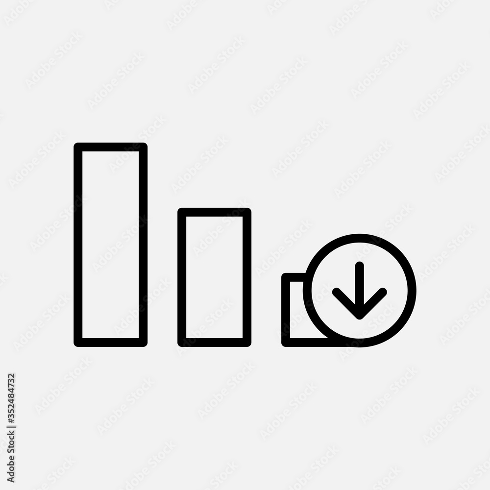 Graph icon. Diagram and economic decline, regression symbol. logo ...