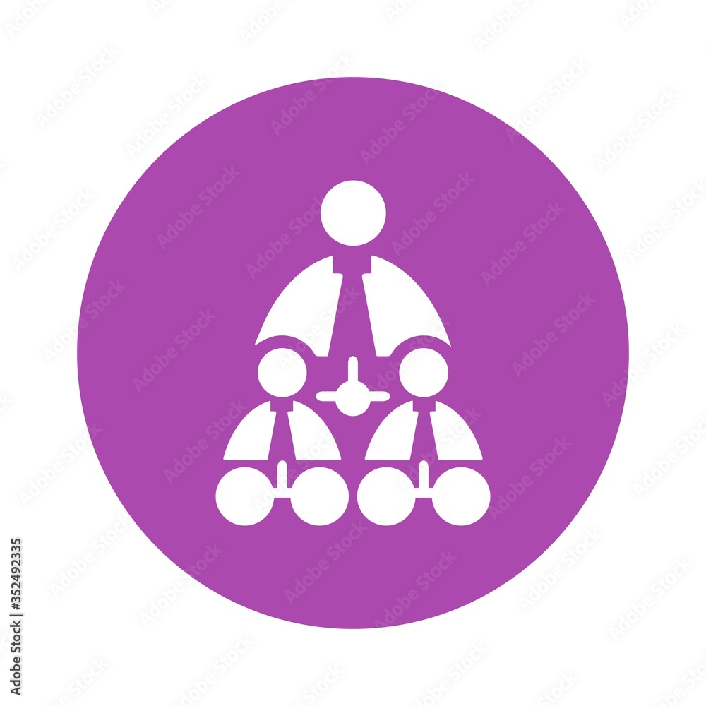 Corporate organization structure icon. Employee hierarchy sign ...