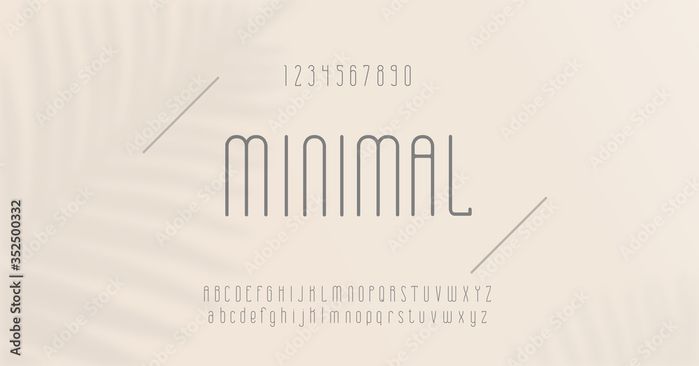 Minimal alphabet fonts and numbers. elegant fashion thin line font ...
