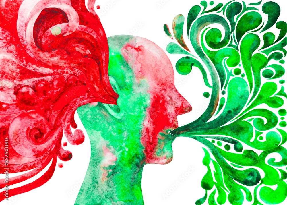 Disegno grafico sfondo bianco ascoltare e dire. Sentire e parlare ...