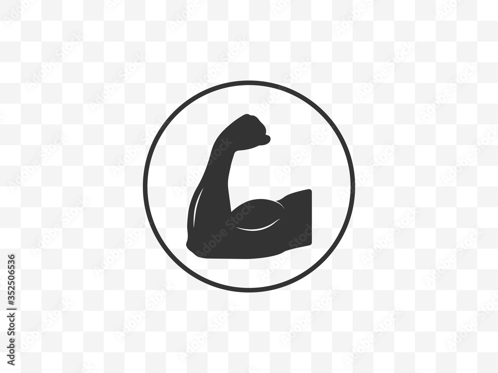 Biceps, muscle icon. Vector illustration, flat design. Stock Vector ...