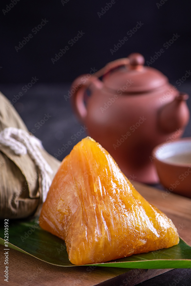 Alkaline rice dumpling zongzi - Traditional sweet Chinese crystal food ...