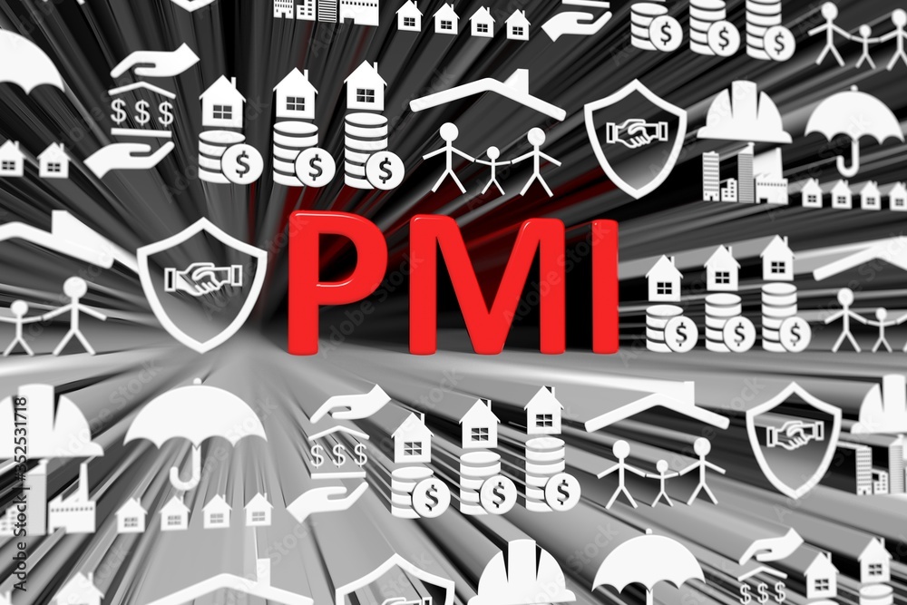 PMI concept blurred background 3d render illustration Stock ...