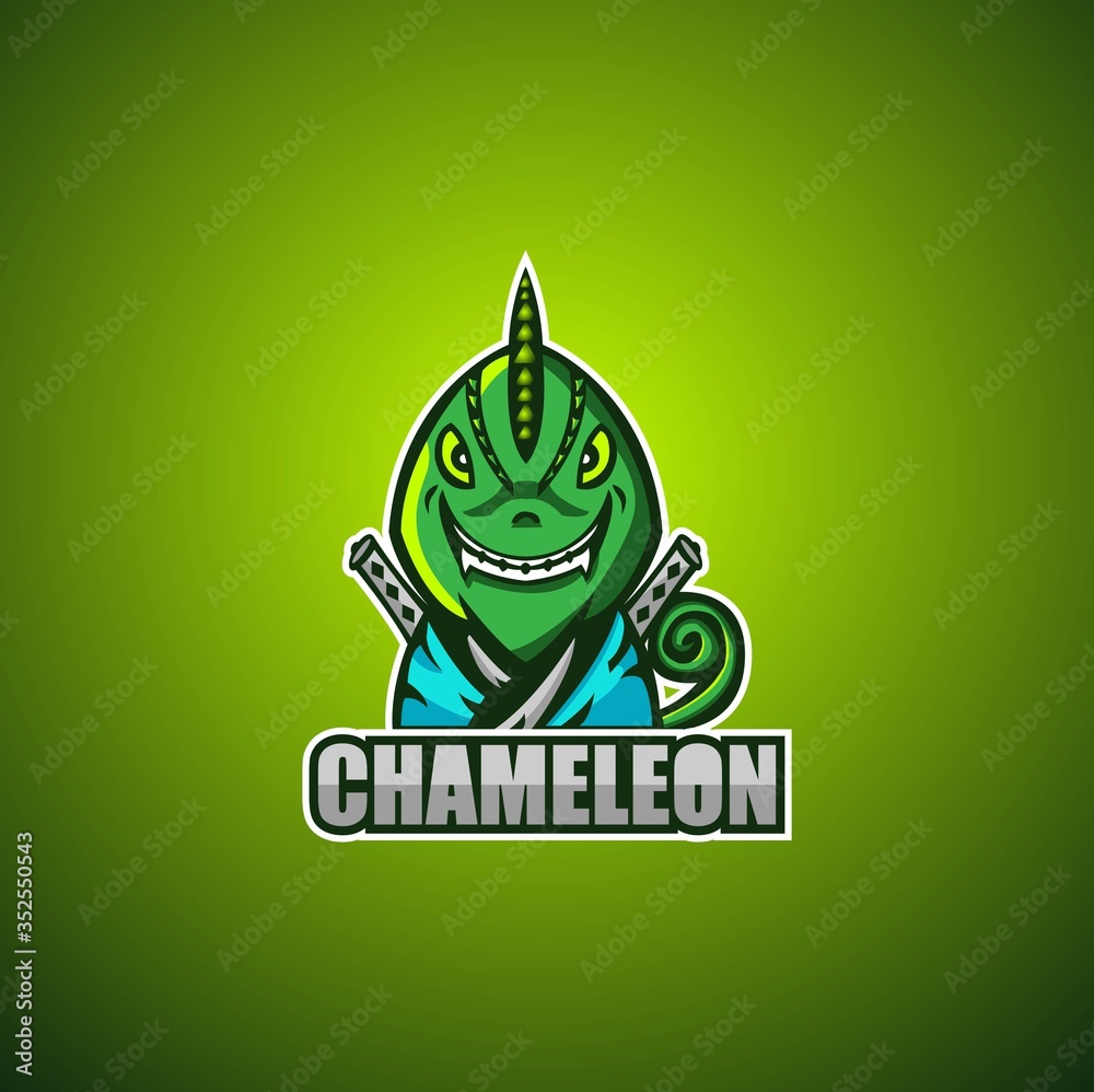 Chameleon esport mascot logo design Stock Vector | Adobe Stock