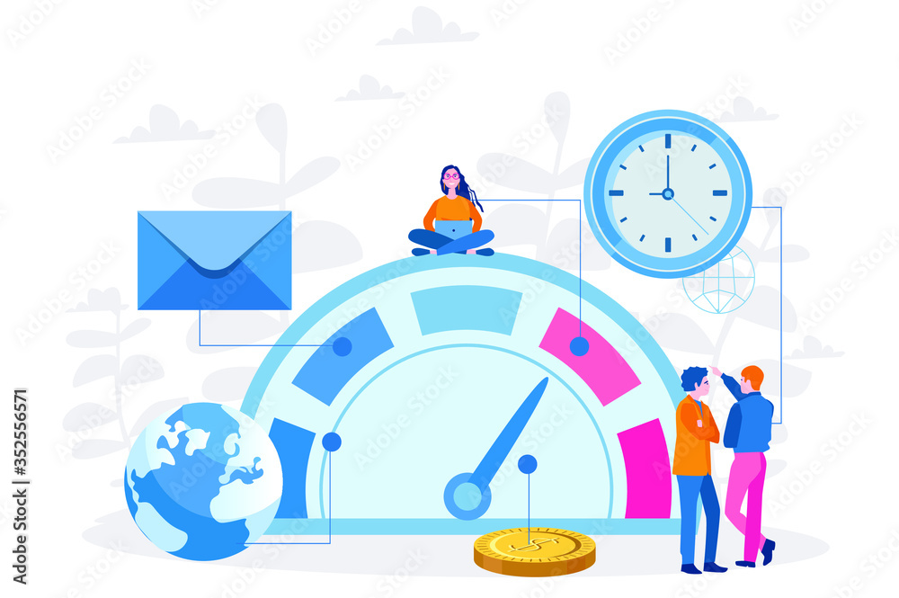 Teamwork, people work together, productive team work, score or rating ...