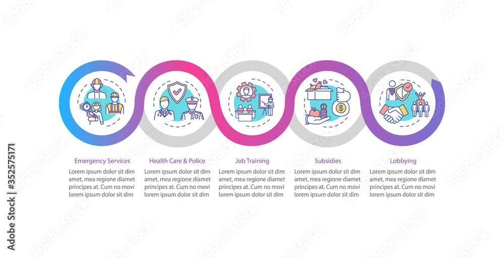 Government support vector infographic template. Subsidy for people ...