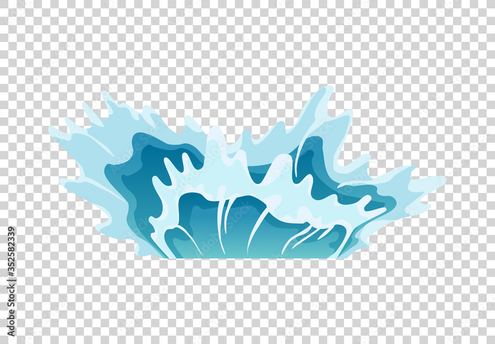 Water splash animation. Shock waves on transparent background. Spray ...