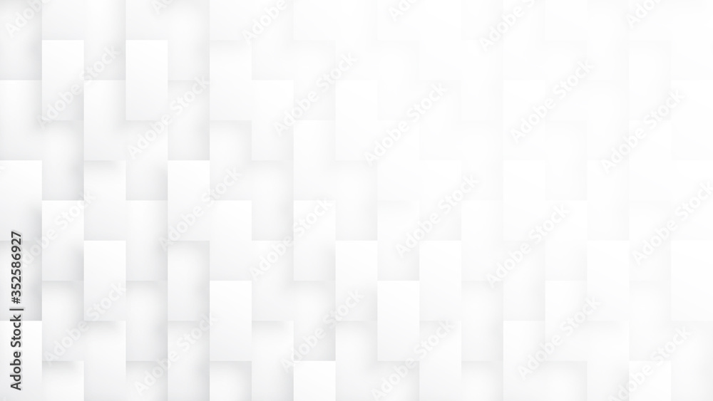 3D Rectangle Blocks Conceptual Tech Minimalist White Abstract ...