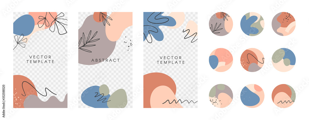 Bundle of editable insta story templates and highlights covers.Vector ...