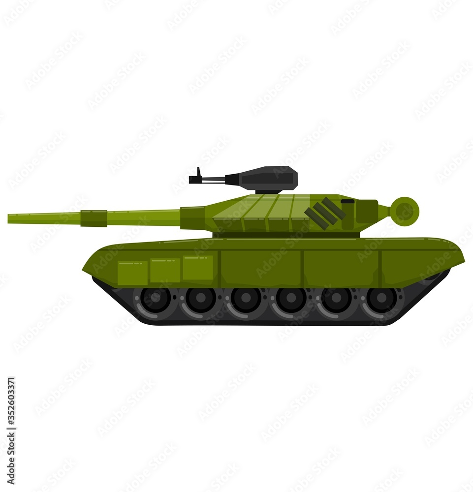 Russian battle tank flatl art vector isolated Stock Vector | Adobe Stock