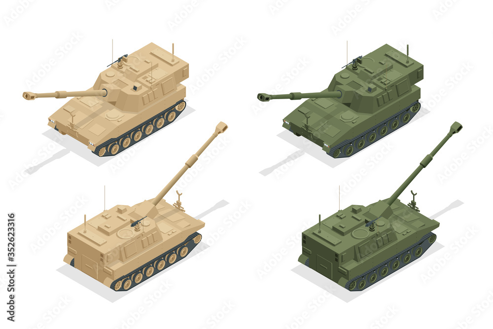 Isometric M109 is an American 155 mm turreted self-propelled howitzer. Self-propelled gun ...