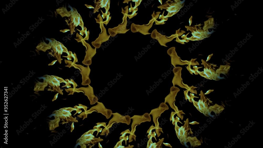 Shockwave effect in fire. Different shapes. For screen mode. Bright ...