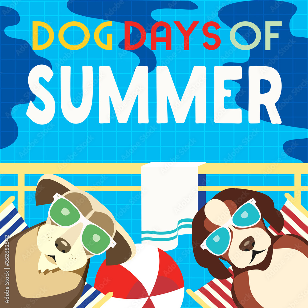 Dog days of summer comic cartoon vector poster Stock Vector | Adobe Stock