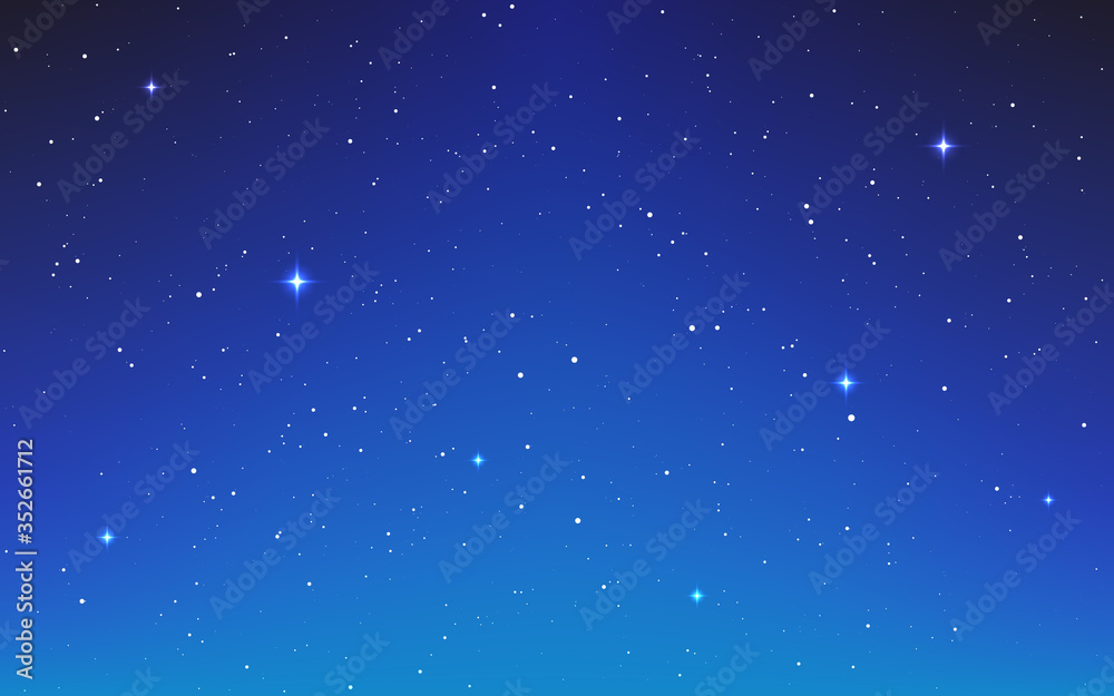 Space blue background. Cosmos neutral texture with white shining stars ...