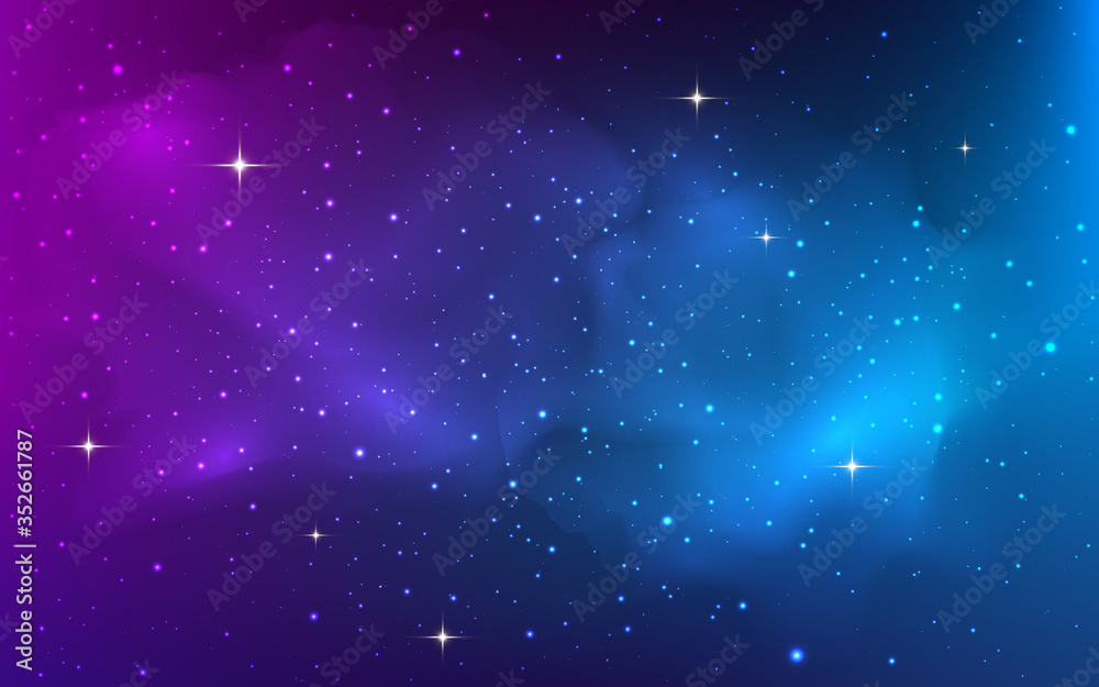 Space background with bright shining stars. Colorful starry cosmos with ...