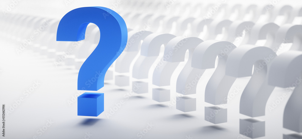 Blue Question Mark in Group of White Question Marks Stock Illustration ...