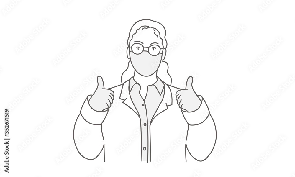 Doctor in protective mask showing thumb up. Doctor wearing surgical ...