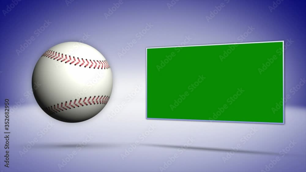 BASEBALL BALL and Green Screen Monitor Animation, Background, Loop, 4k ...