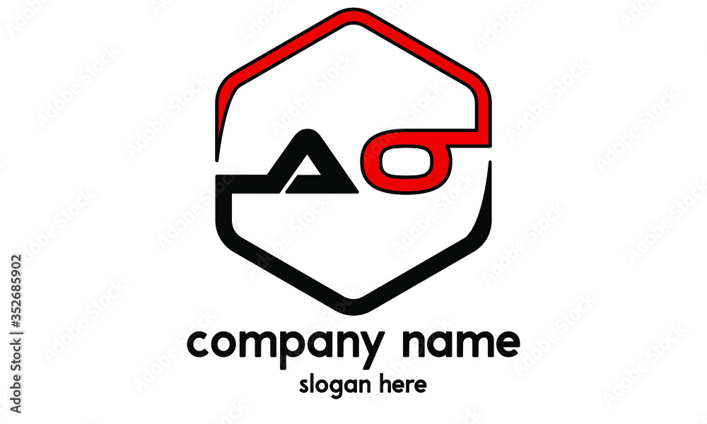 Initial AO Letter Logo With Creative Typography Vector Template Stock ...