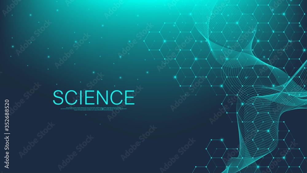 Molecular structure background. Science template wallpaper or banner ...