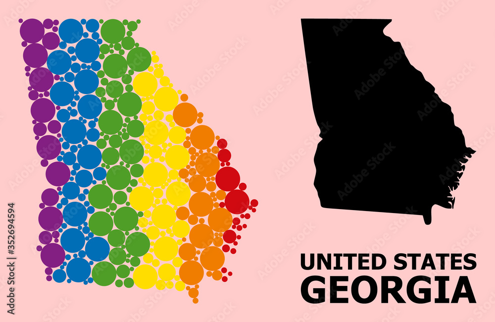 Spectrum Collage Map of Georgia State for LGBT Stock Vector | Adobe Stock