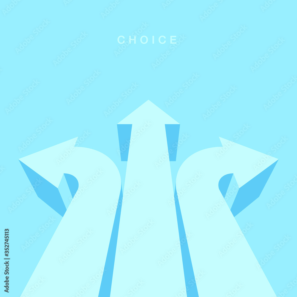Three Way Direction Arrow Symbol Choice Way And Decision Business