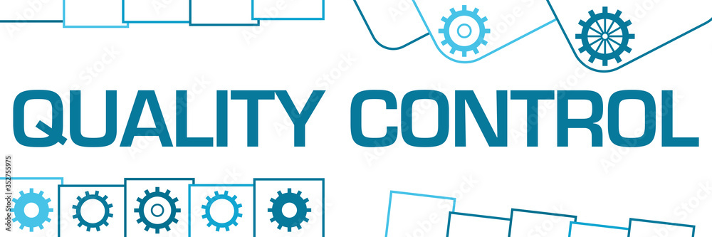 Quality Control Blue Borders Rounded Squares Gears Horizontal Stock ...