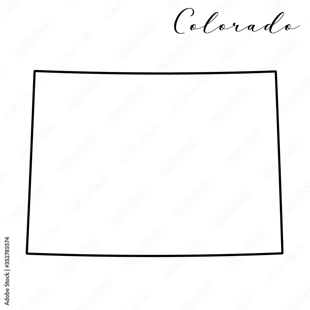 Vector high quality map of the American state of Colorado simple hand ...