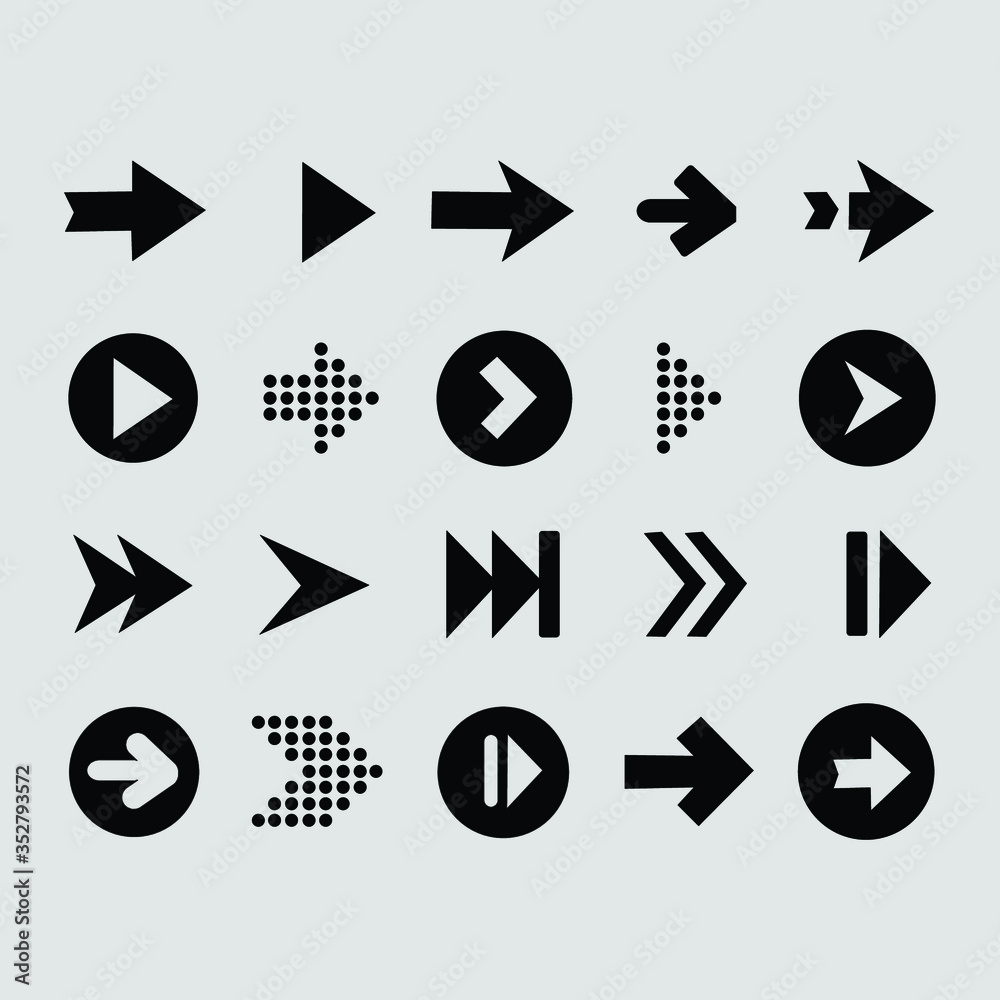 arrow icon set vector de Stock | Adobe Stock