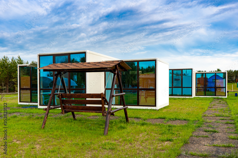 Modular prefabricated houses made of panels with large panoramic ...